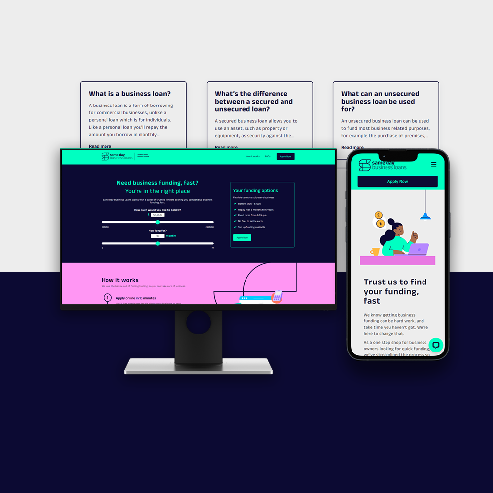 Same Day Business Loans | Web Dev, Integration, Doddle CMS | SimpleClick